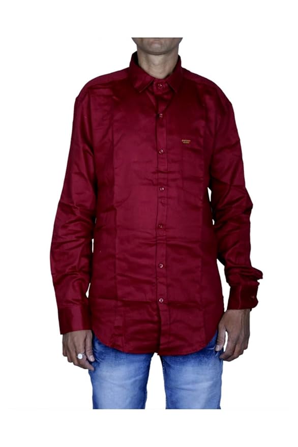 Buy Mens Cotton Casual Shirt Full Sleeves Maroon Color at Amazon.in