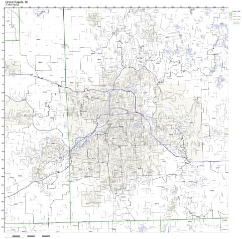 Amazon.com: Grand Rapids, MI ZIP Code Map Laminated: Home & Kitchen