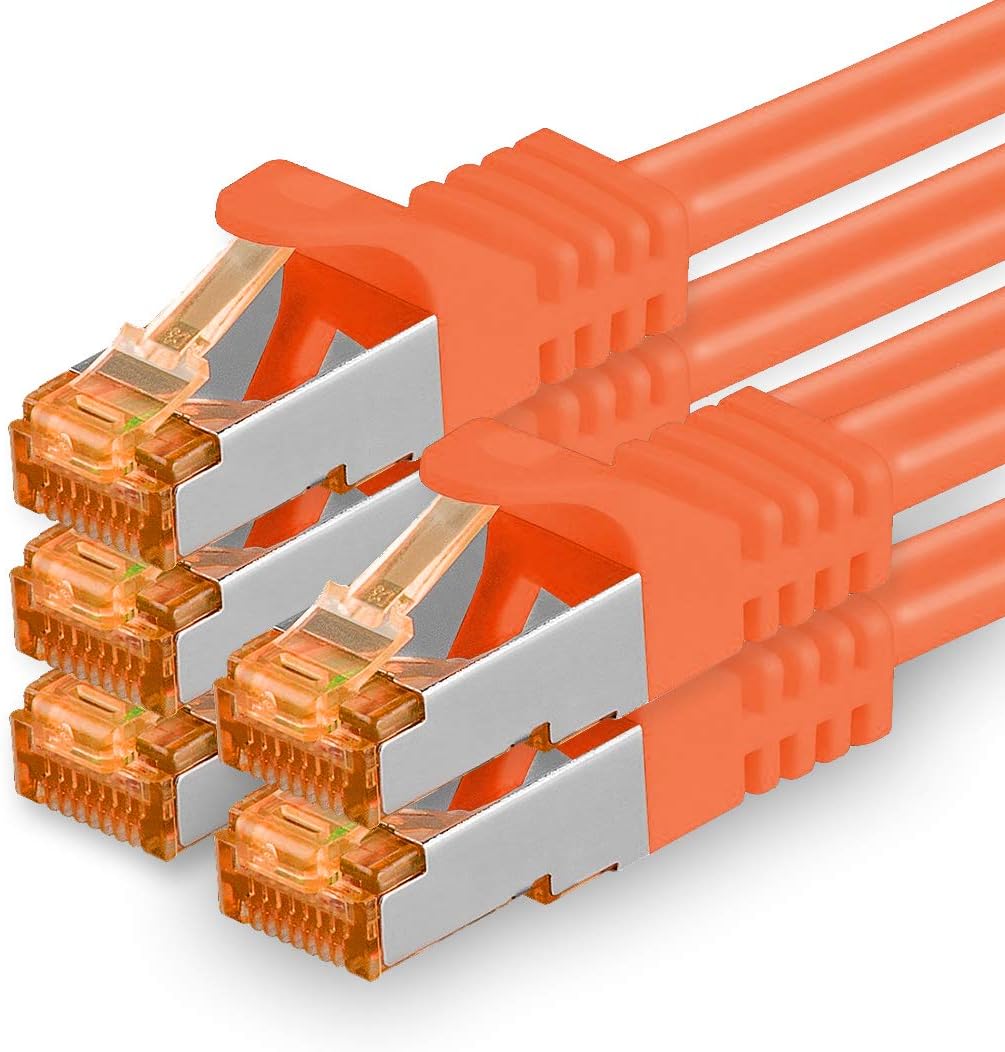 1aTTack Cat.7 ethernet cable 1,5m – Orange – 5 pieces – Cat7 lan ...