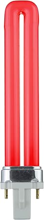 Sunlite PL9/R9 9-Watt Compact Fluorescent Plug-In 2-Pin Light Bulb, Red ...