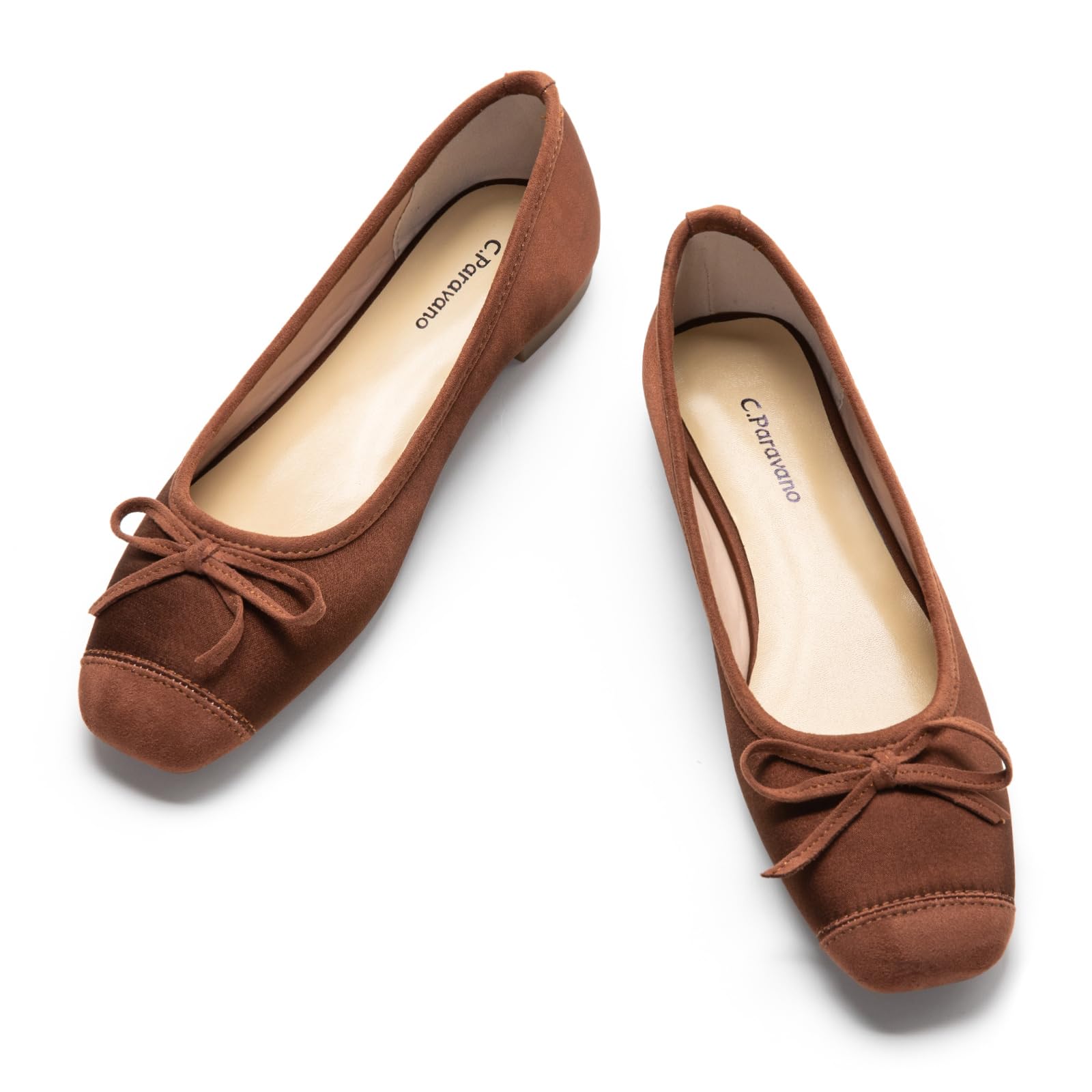 C.Paravano Women's Flats with Bowknot | Casual Slip On Dress Shoes ...