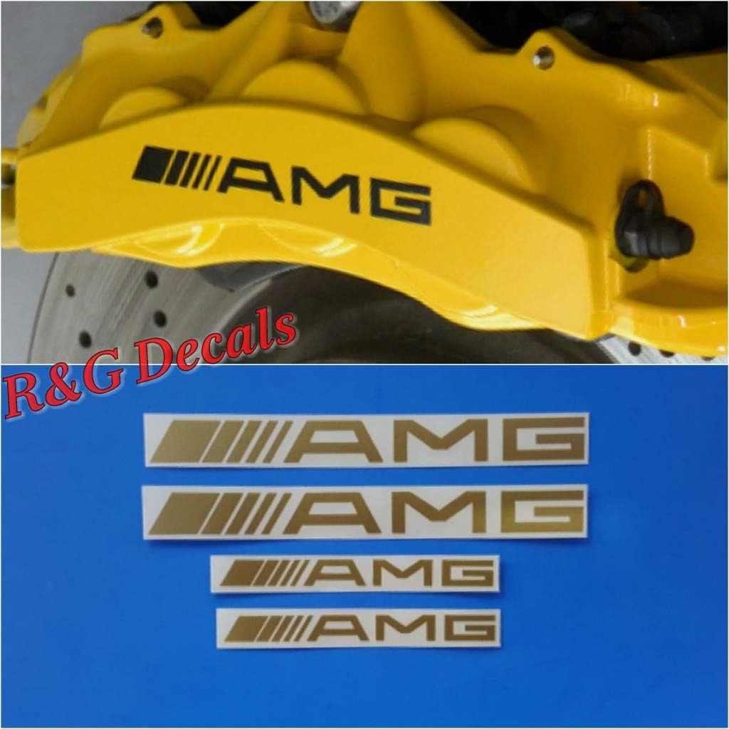 Amazon.com: R&G AMG High Temp Brake Caliper Decal Sticker Set of 4 Decals (Gold): Everything Else