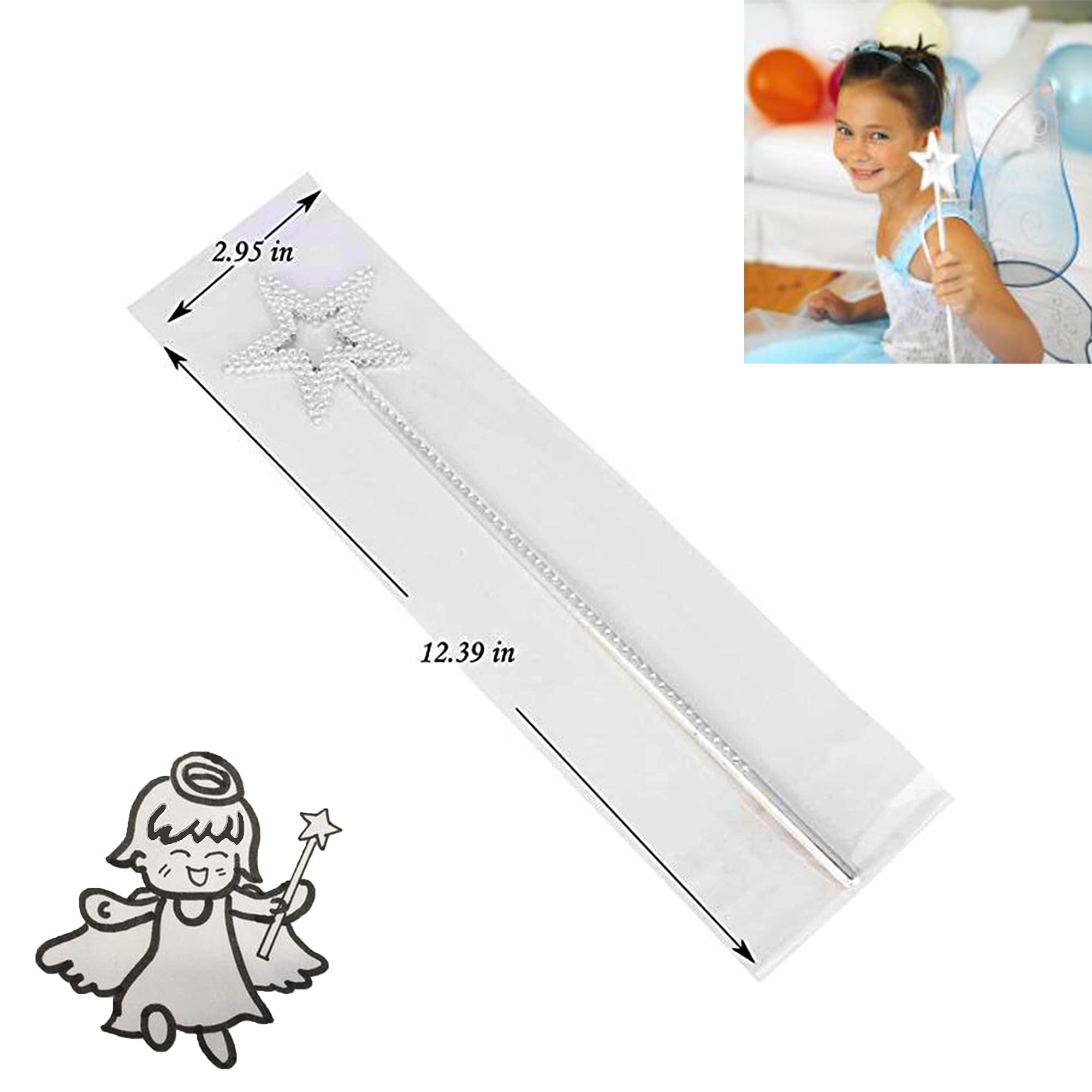 Mua MYUBWTF 5PCS Silver 13 Inches Star Wand Elf baton, Angel Star Magic ...