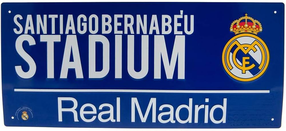 Real Madrid FC Official Street Sign (One Size) (Blue): Amazon.co.uk ...