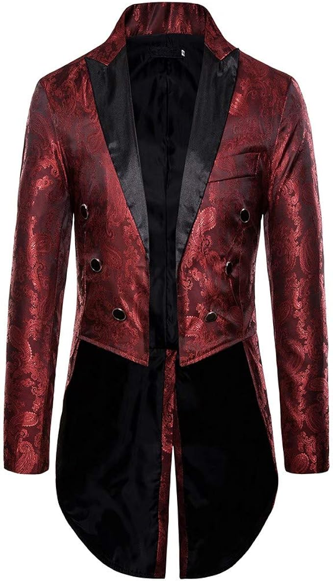 HEETEY Charm Herren Frack Jacke Goth Steampunk Uniform Fit Anzug ...