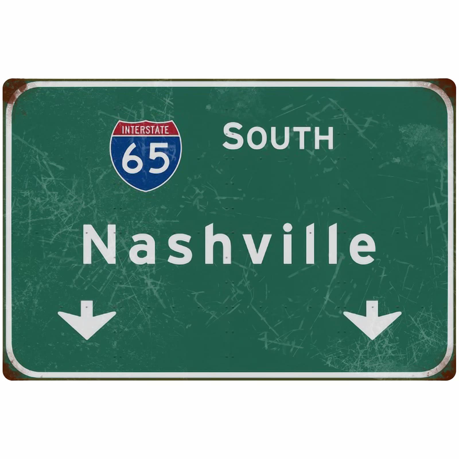 Bakaevsm Tin Sign Vintage South Nashville Intercontinental 65 Highway ...