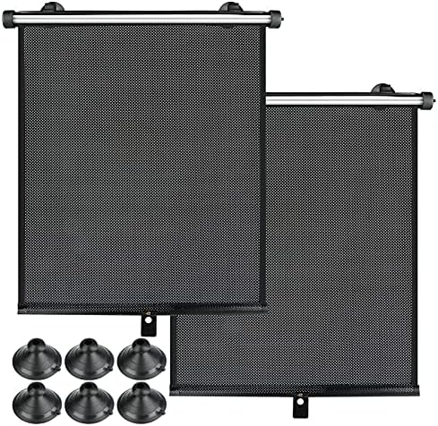 Car Roller Sunshade 2 Pack, Ideashop Universal Retractable Car Window ...