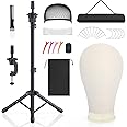 Amazon.com: Hemndic Wig Stand with Head, Height Adjustable Wig Stand ...