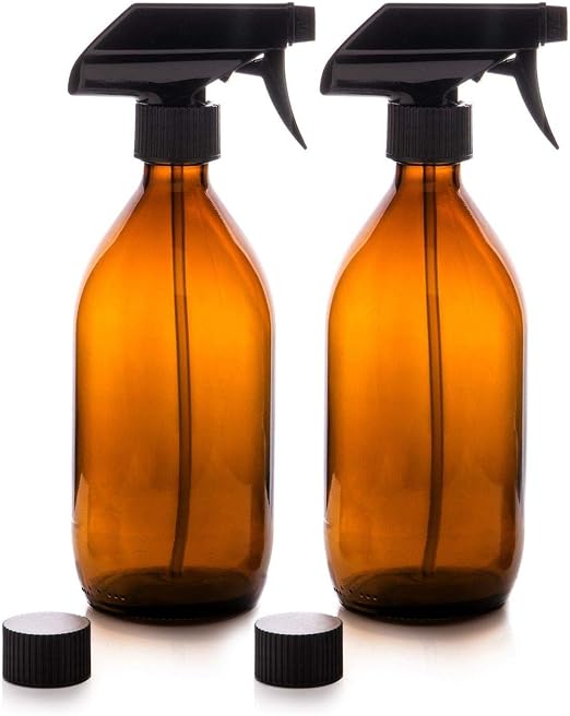 Depory - Botellas de spray de cristal ámbar con bomba de gatillo/2 ...