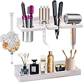 Amazon.com: Wall Mount Hair Tool Organizer 1 Pack 2 Pcs - Bathroom Wall ...
