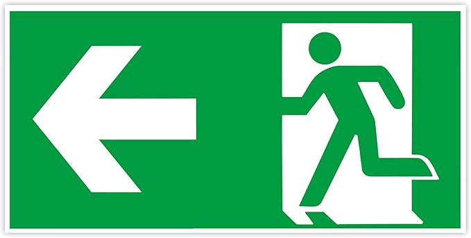 Hochwertiges Notausgangsschild Pfeil Links - Fluchtweg ...