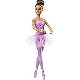 Amazon.com: Barbie Signature Doll, Ballet Wishes Posable Brunette With ...
