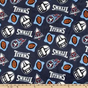 Amazon.com: Fabric Traditions NFL Fleece Tennessee Titans Blue Fabric ...