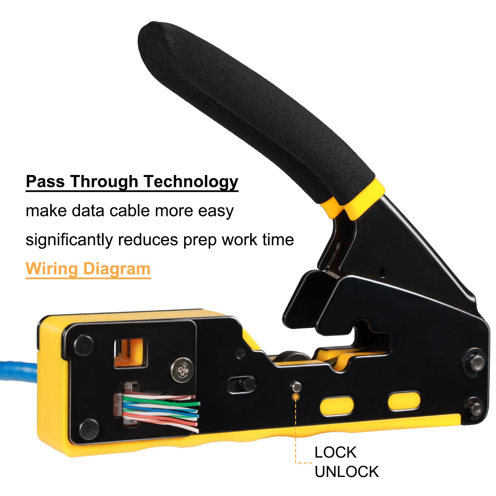 Mua RJ45 Crimp Tool Pass Through Ethernet Crimper for Cat5e Cat6 ...