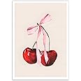 Amazon.com: ZLYARTMP Red Cherry Wall Art Trendy Preppy Feminine Poster ...