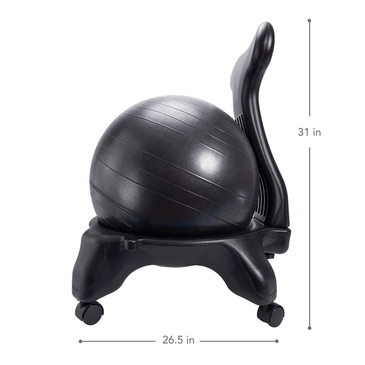 PharMeDoc Exercise Ball Chair with Back Support for Home and Office w ...