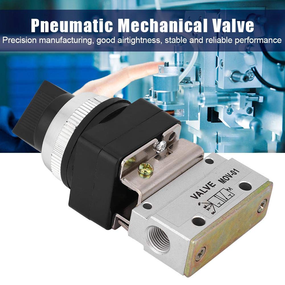 Pneumatic Mechanical Valve 2 Position 3 Way G1/8 Rotary Switch ...