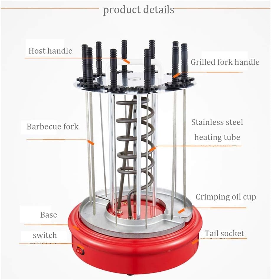 Review NOLOGO 1350W Vertical Electric Grill, 360 ° Automatic Rotation ...