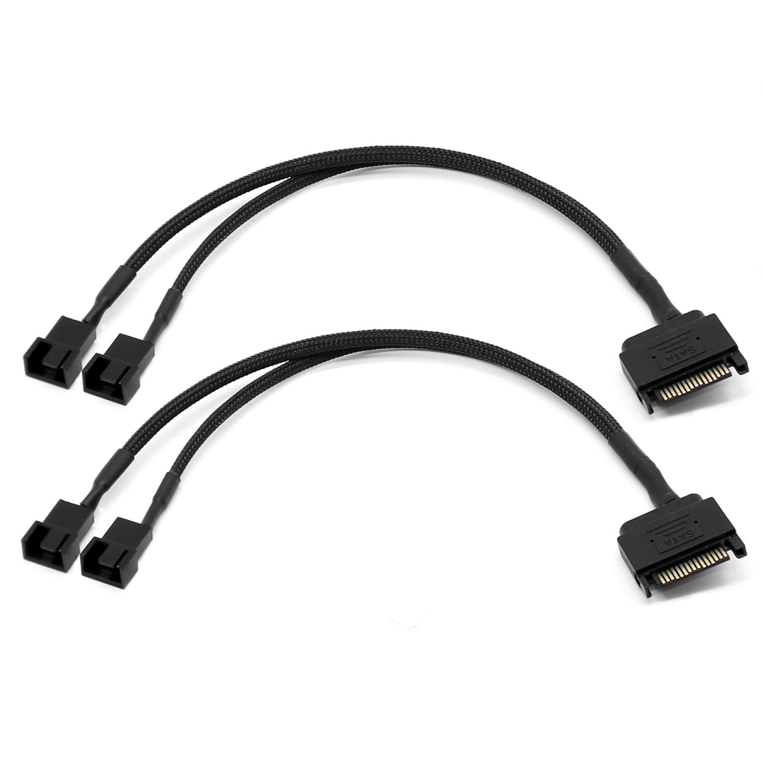 Amazon.com: Sata to 2 x 3 Pin or 4 Pin Computer PC Case Fan Power Y ...