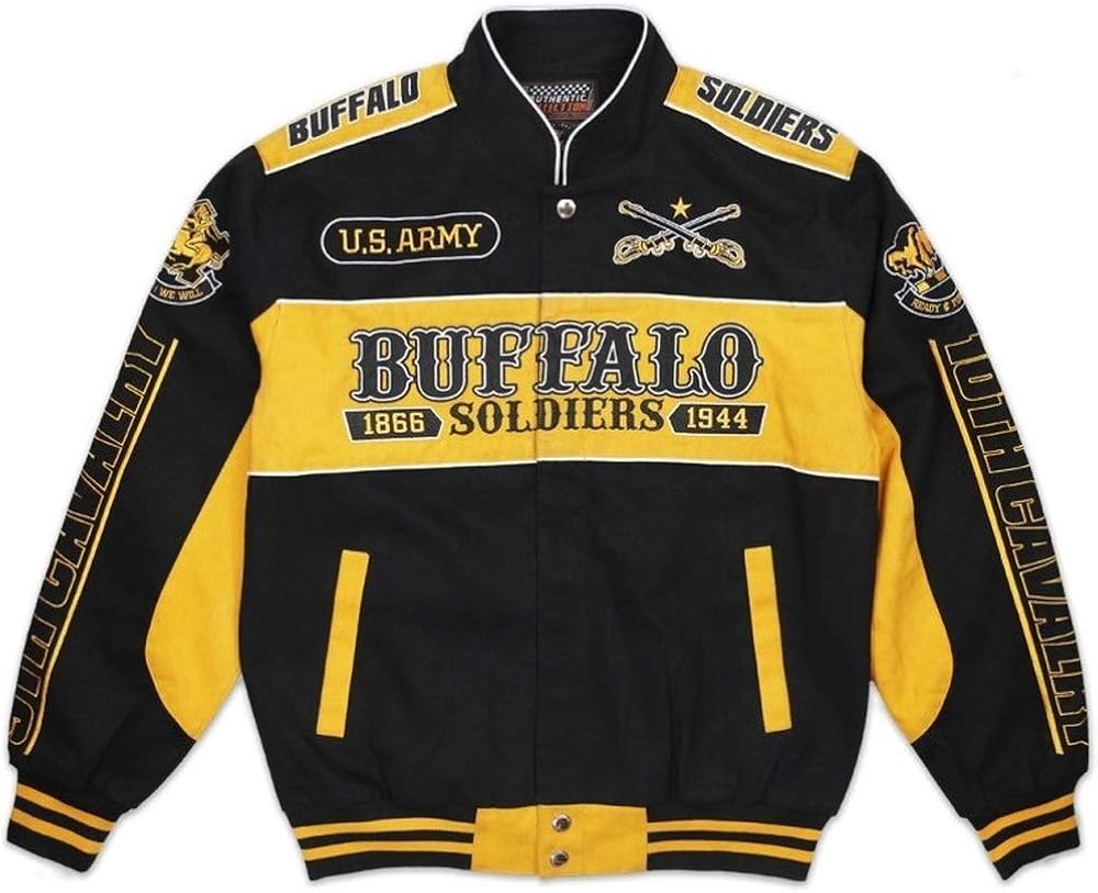 Amazon.com: Buffalo Soldiers Twill Jacket 24th Infantry [M] Black: Clothing