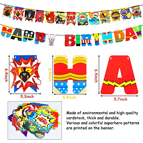 PANTIDE 54 Pack Superhero Party Supplies Kit-Superhero Birthday Garland ...