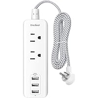 Travel Essentials - Power Bar with 3 USB Ports, Addtam 5 Ft(1.5M) Flat ...