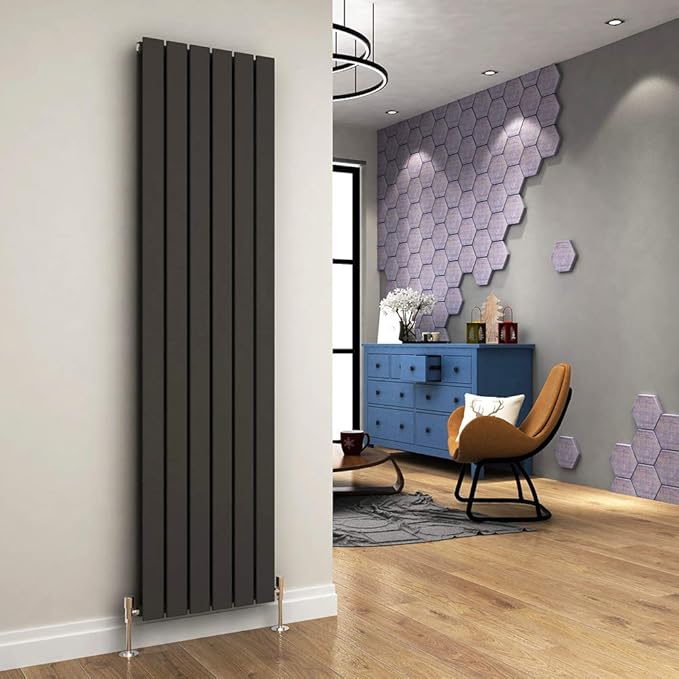 ELEGANT 1800 X 452 Mm Anthracite Vertical Column Radiator Double Flat