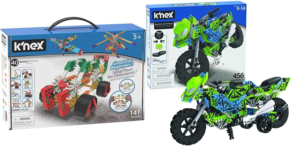 K’NEX Beginner 40 Model Building Set, 141 Piece Beginners Learning Kit, Building Construction ...