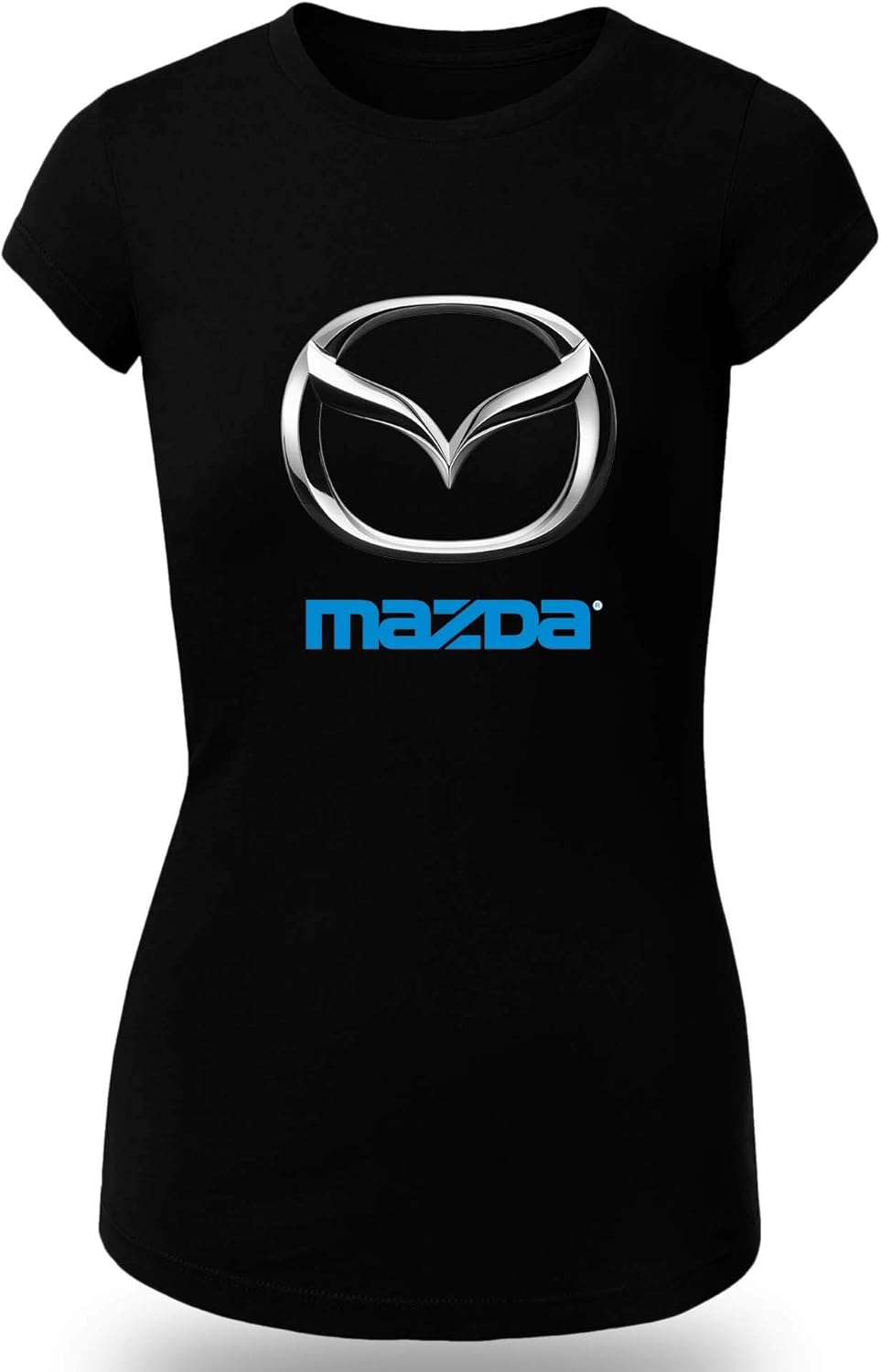 Mazda T-Shirt Logo 1 Clipart Women CAR Auto Tee TOP Black White Short ...