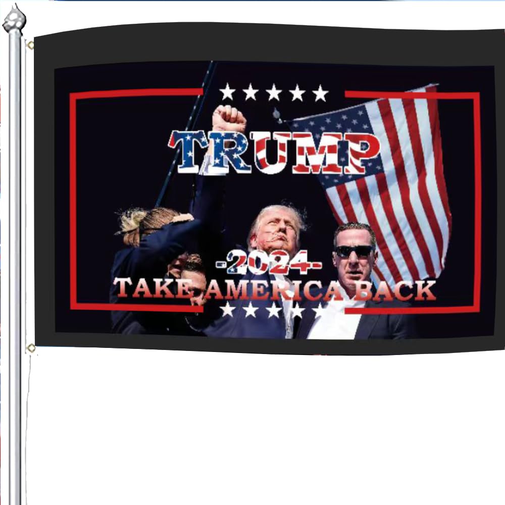 Trump Fight Fight Fight Flags?Single Face Trump 2024 Flag Outdoor flag ...