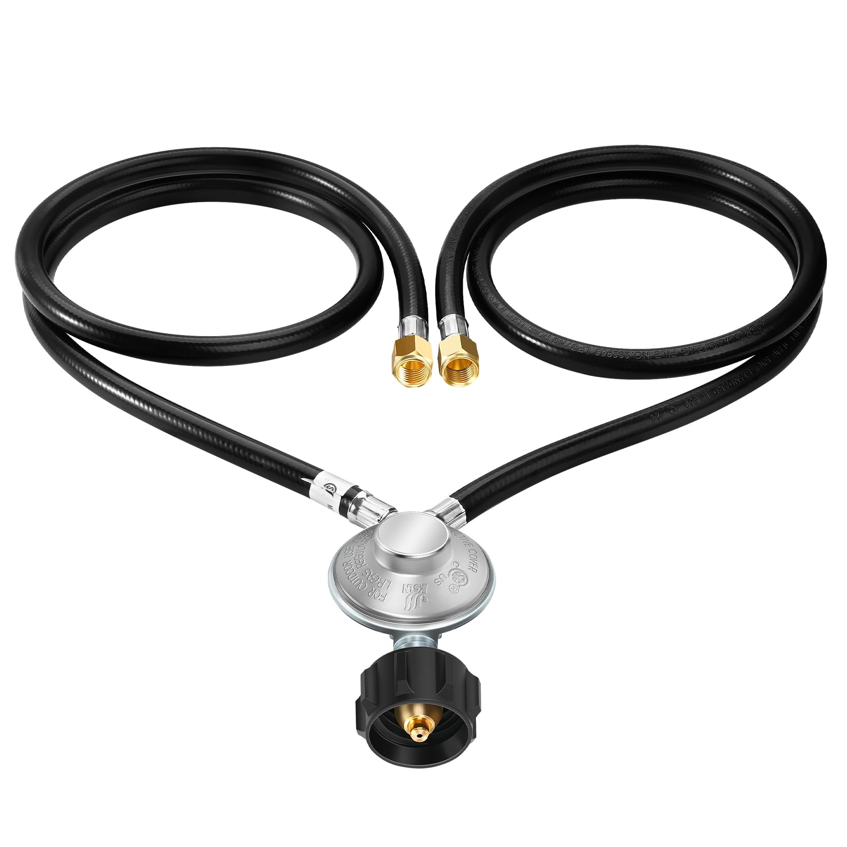 GasSaf 4 Feet Y Splitter Propane Regulator with Hose, 2 Hose Low ...