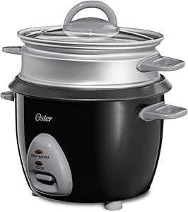 Amazon.com: Oster 6-Cup Rice Cooker with Steam Tray, Black (CKSTRCMS65 ...