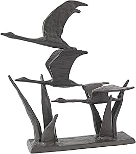 Amazon.com: Flock of Geese Bird in Flight 3-D Cast Iron Statue ...