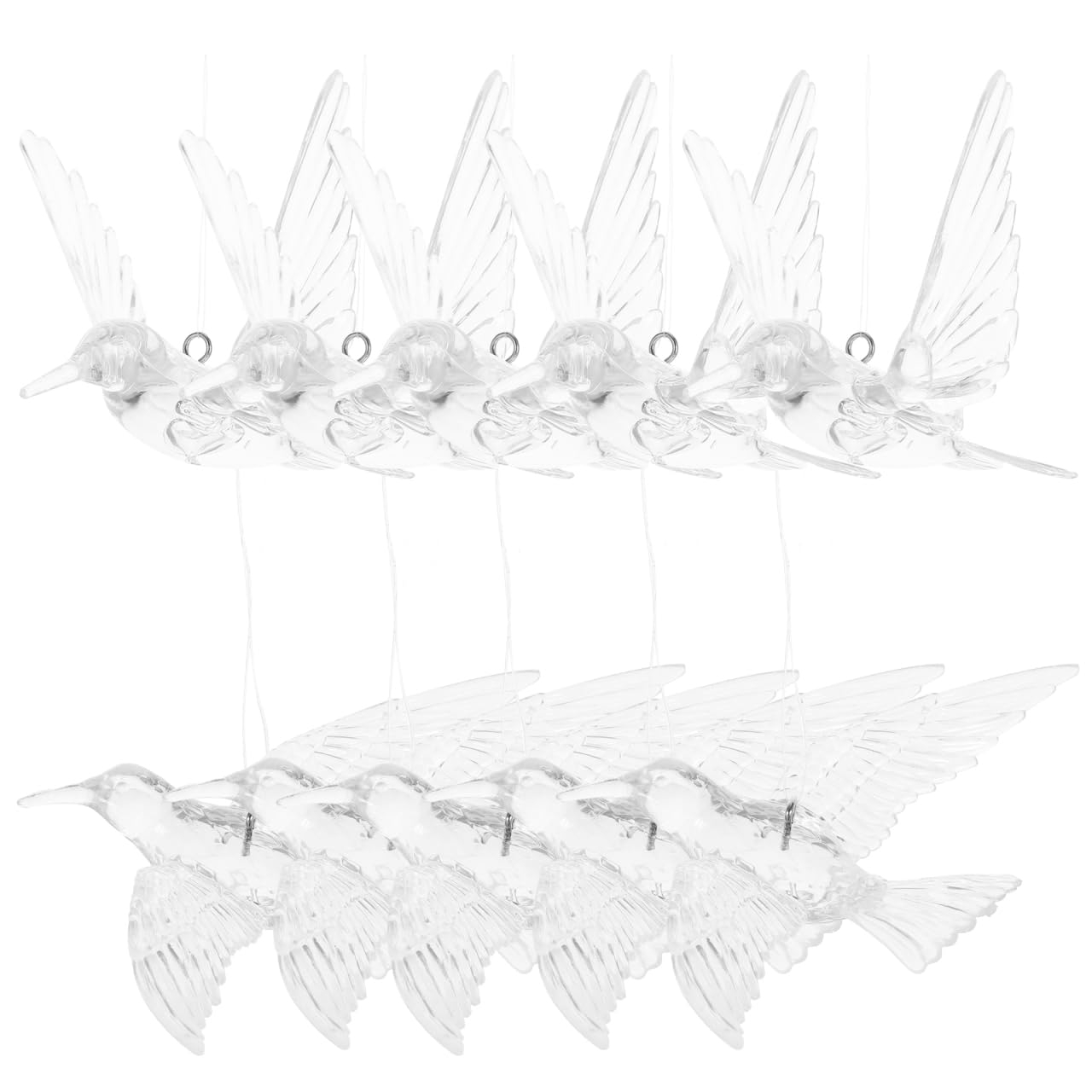 WOFASHPURET Hummingbird Christmas Tree Ornament, 10pcs DIY Transparent ...