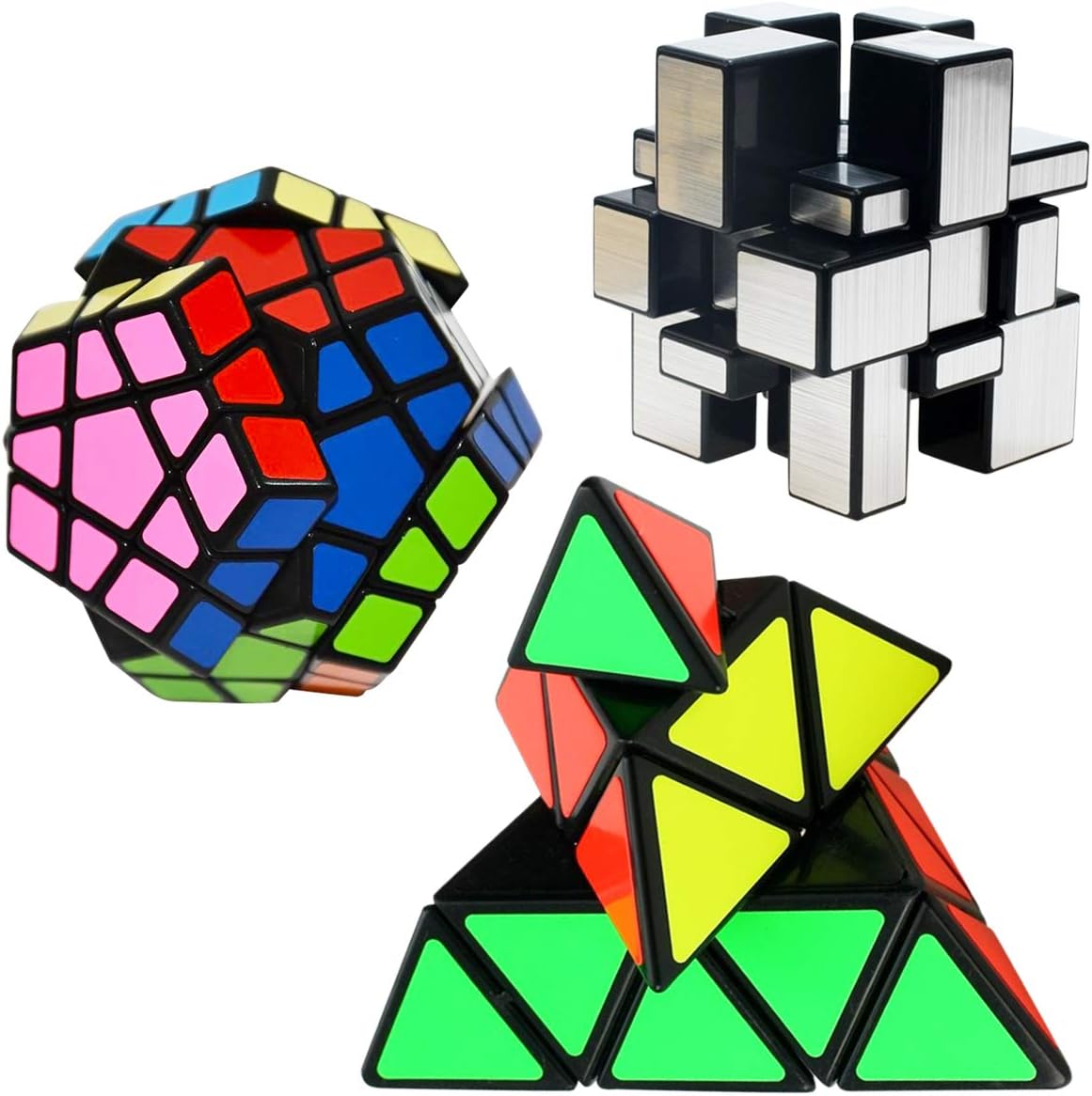Easehome 3 Pack Speed Puzzle Cube Set, Magic Cubes Megaminx + Pyraminx ...