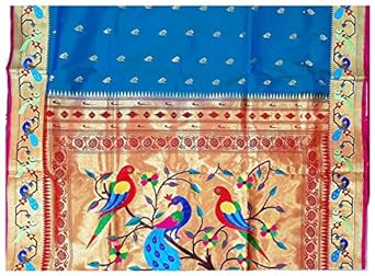 Buy Womens Art Silk Saree Yeola Paithani Saree(Chintamani) at Amazon.in