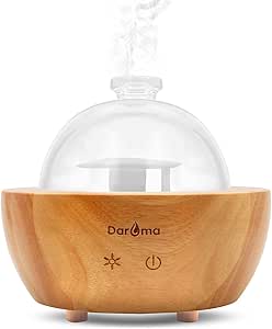 Amazon.com: DAROMA Glass Essential Oil Diffuser, 200ml Real Wood Base ...