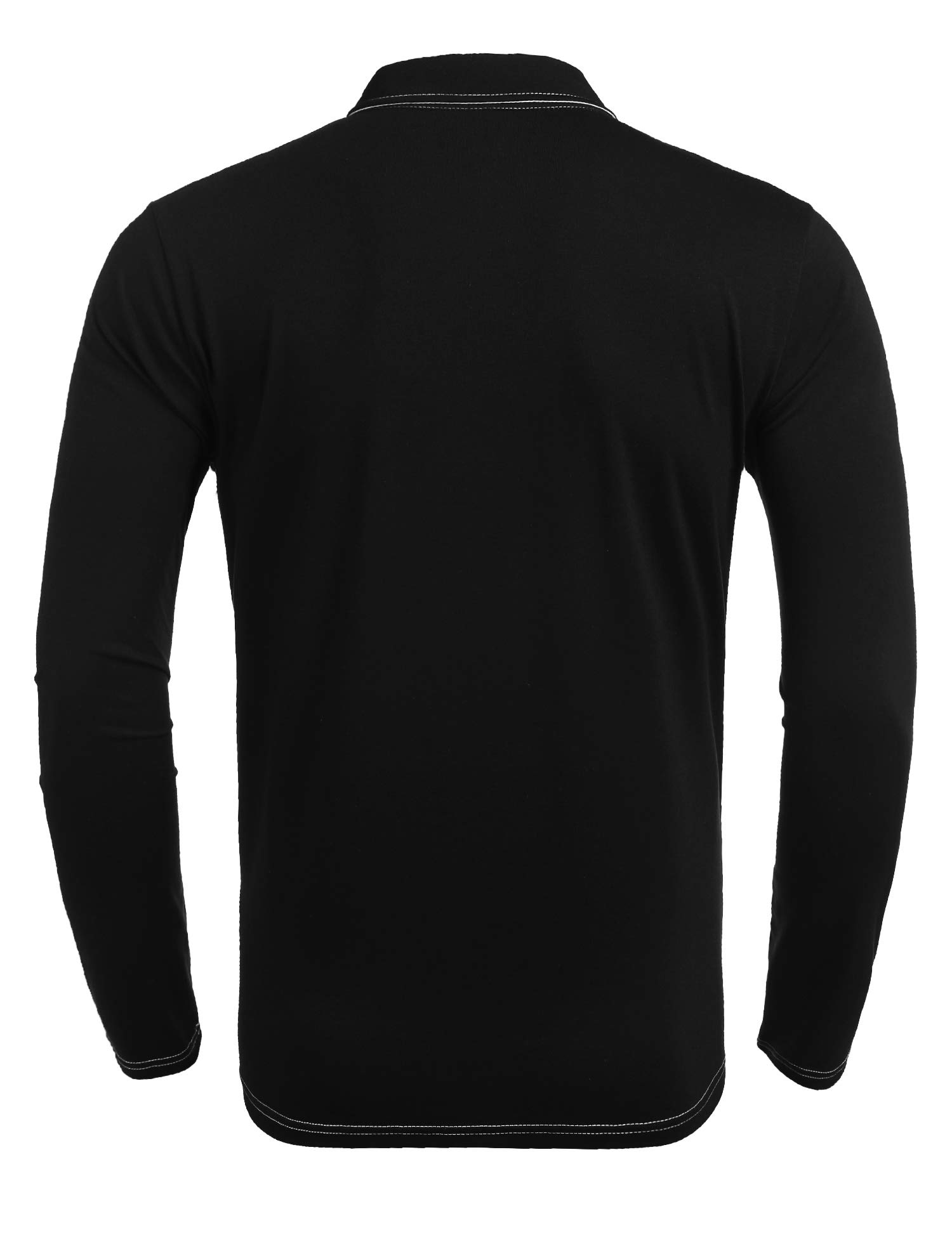 COOFANDY Men's Long Sleeve Polo Shirt Slim Fit Casual Business Cotton T Shirt - GearUP Swag