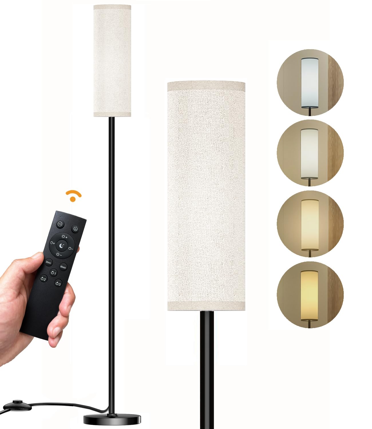 Qaubauyt Floor Lamp for Living Room Bedroom, Modern Floor Lamp with ...