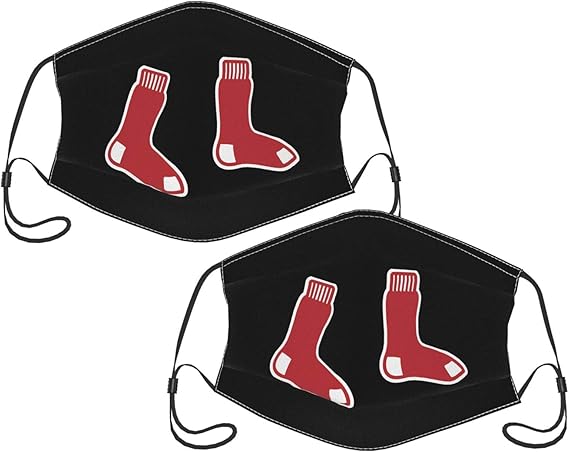 Christmas Stocking Unisex Adult Black Face Mask Design Scarf 2-Pack ...