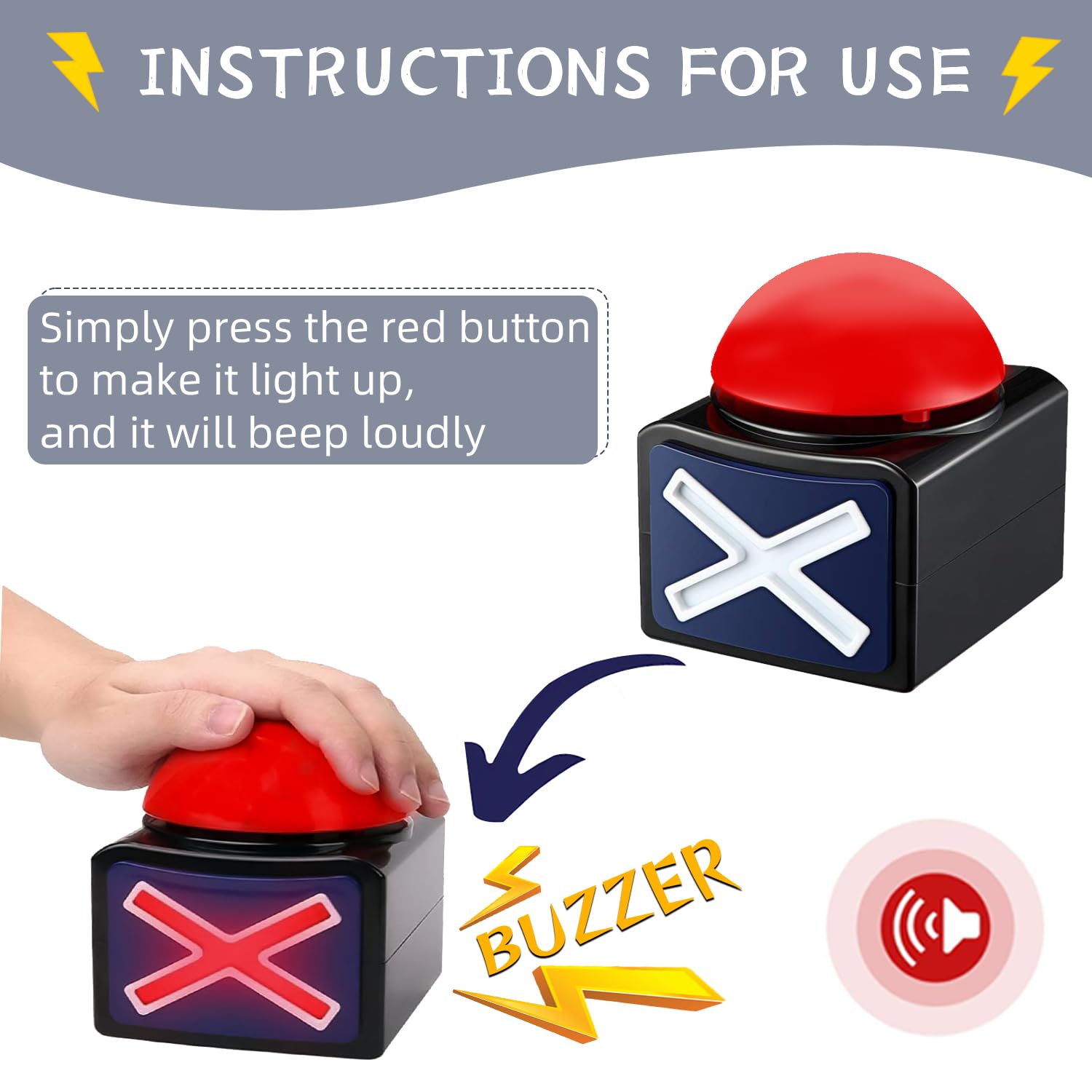 Mua BOSKEY Game Answer Buzzer Game Buzzer with Lights and Sound Snatch ...