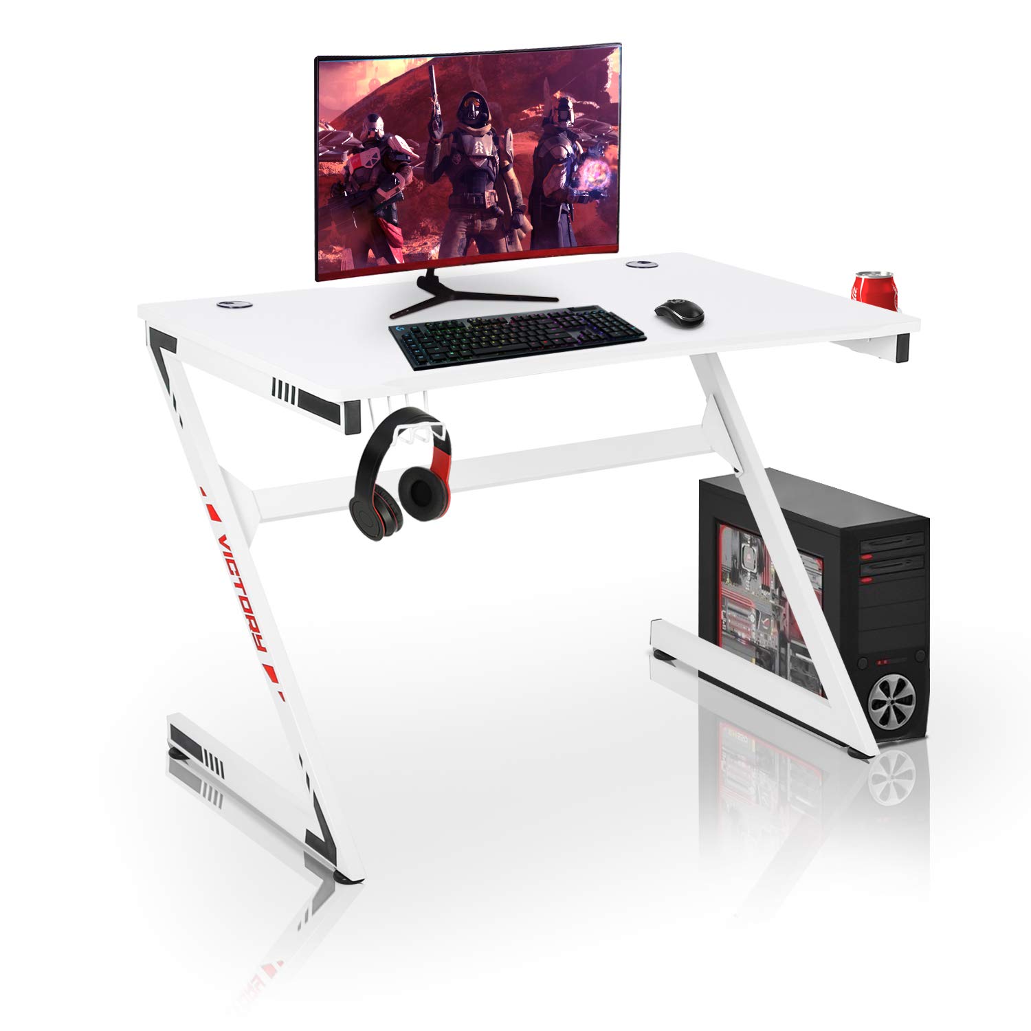 Buy GBU Z Shaped Gaming Desk - 42” Home Office Table Gaming Desks for ...