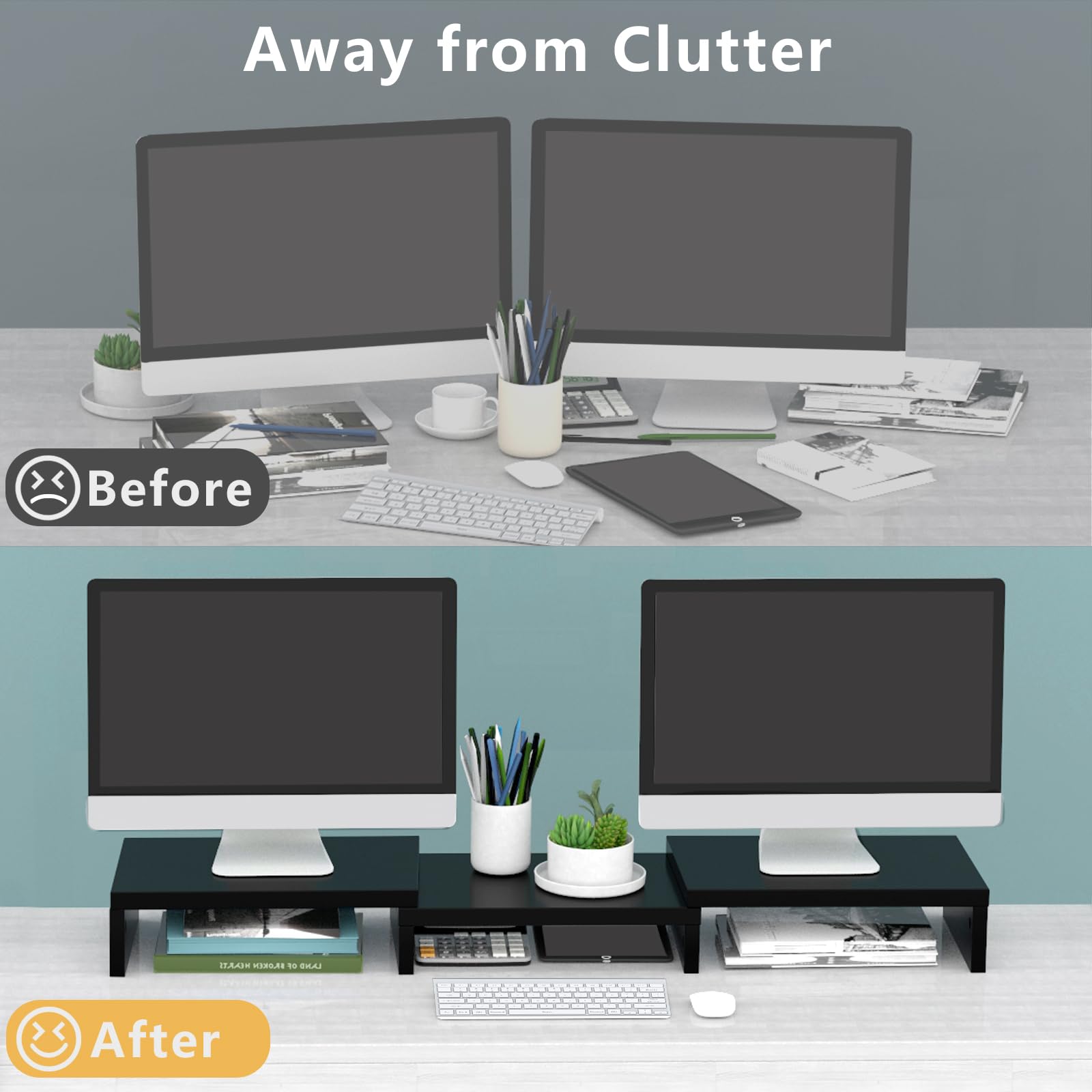 Mua TAVR Dual Monitor Stand Riser Office Desktop Organizer Stand for 2 ...