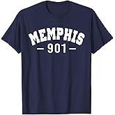 Amazon.com: Vintage Retro Memphis City 901 Area Code Shirt Tennessee T ...