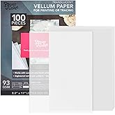 Amazon.com: 50 Sheets 8.5 x 11 in Vellum Paper - 100GSM Printable ...