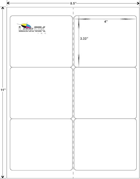 Amazon 4 X 3 3 SHIPPING ADDRESS LABELS 6 LABELS PER SHEET 
