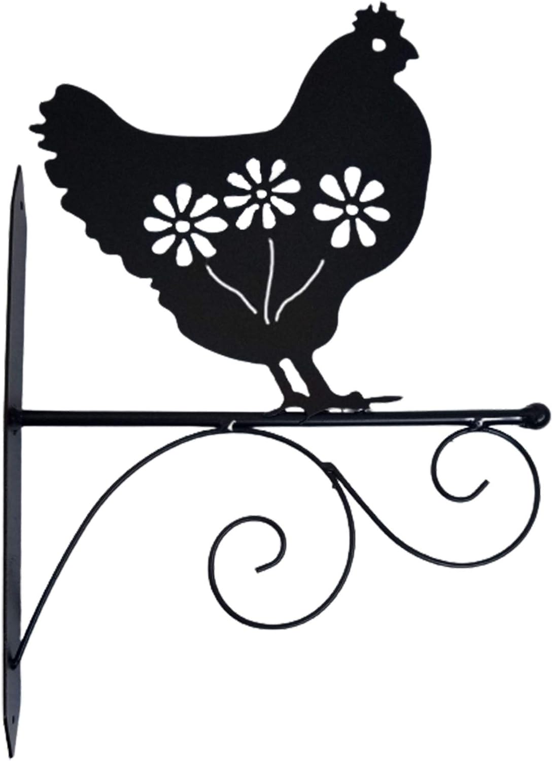 SK Chicken Wall Bracket – Metal Hanging Bracket Black Silhouette Animal ...