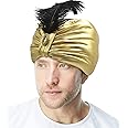 Amazon.com: nezababycos Indian Turban Gold Sultan Hat Arabic Genie Head ...