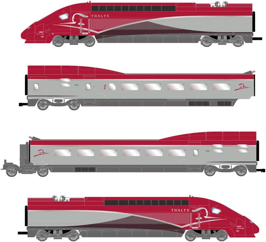 Jouef HJ2358 Thalys PBKA, 4-Unit Pack Including Motorised Head, Dummy ...