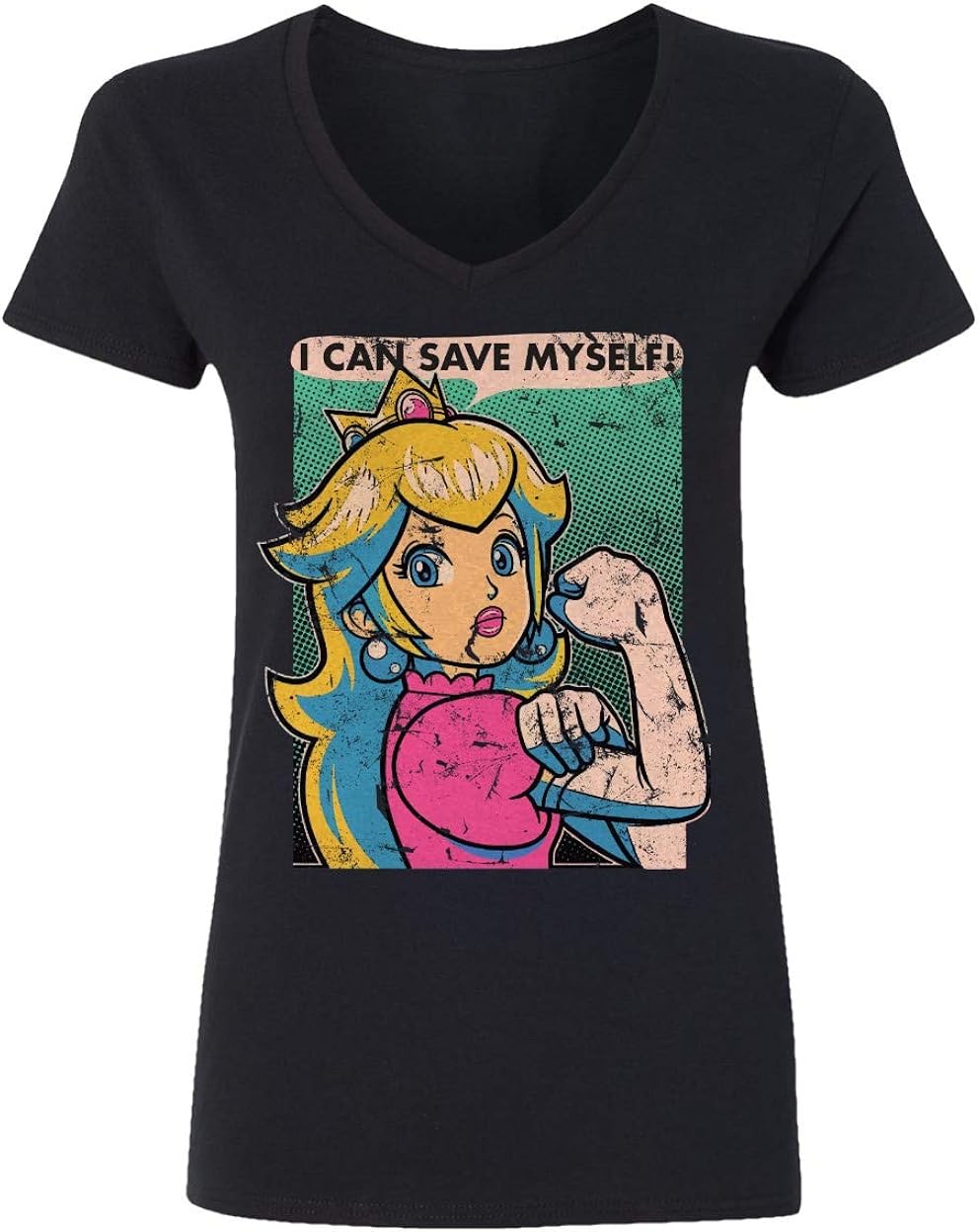 Amazon.com: RIVEBELLA New Graphic Shirt Princess Peach I can Save ...